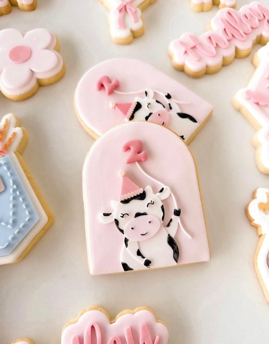 Party cow in arch with matching numbers 0-9 stamp and cutter set– Boss ...